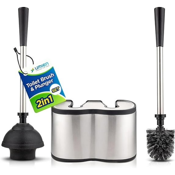 Toilet Brush and Pl Set 18-in - Updated 2025 No-Rust - Stainless Steel ...