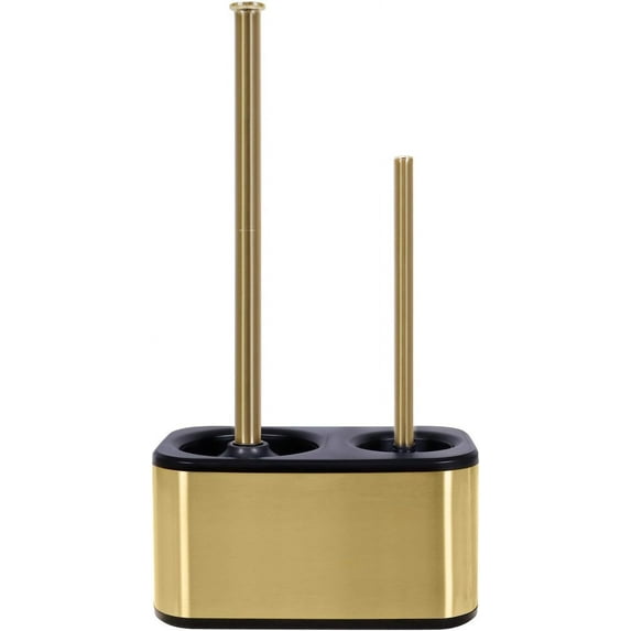 Toilet Brush and Pl Set with Holder, Sleek Minimalist Modern Gold ...