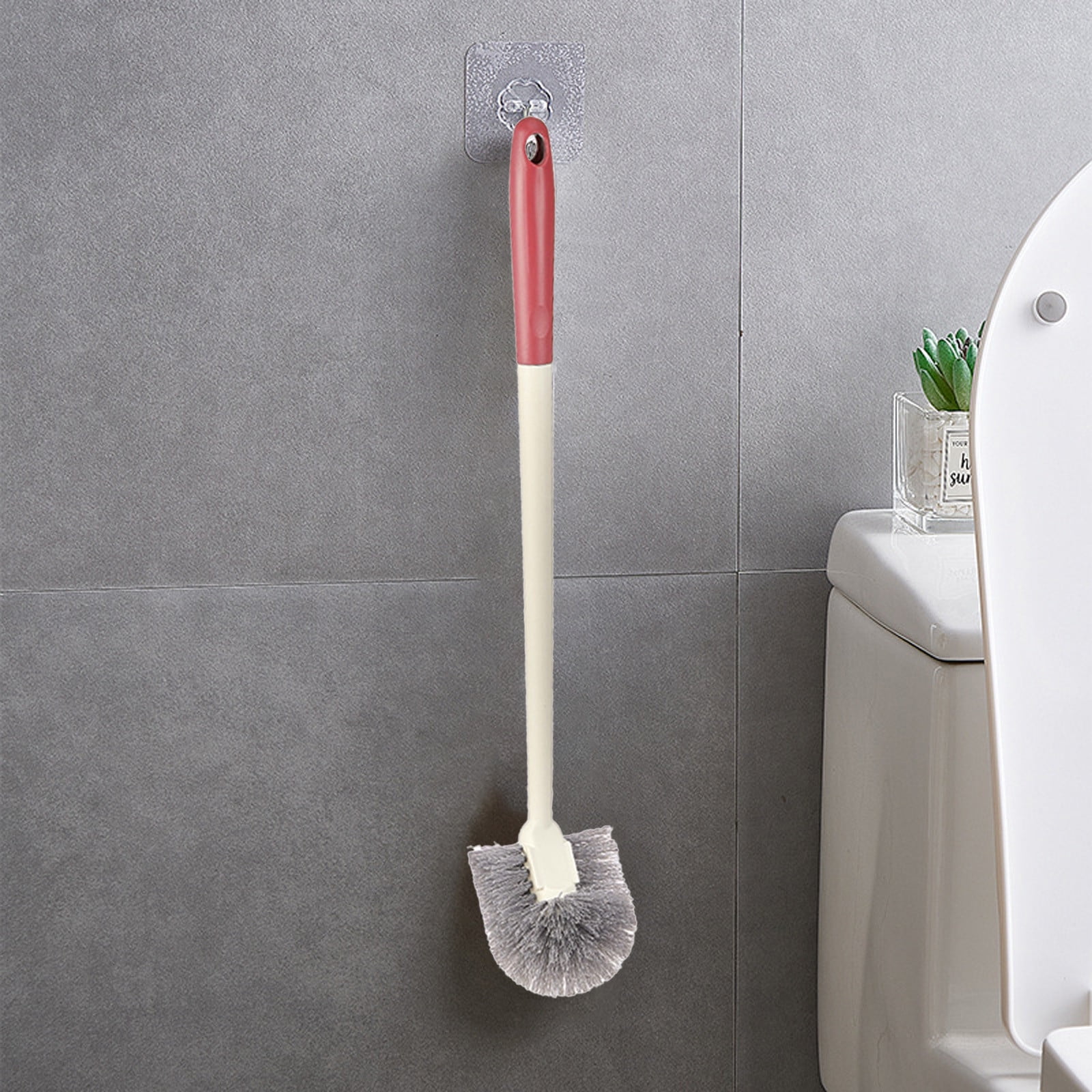 Toilet Brush with Long Handle, No Dead Corner Cleaning, Wall Hanging ...