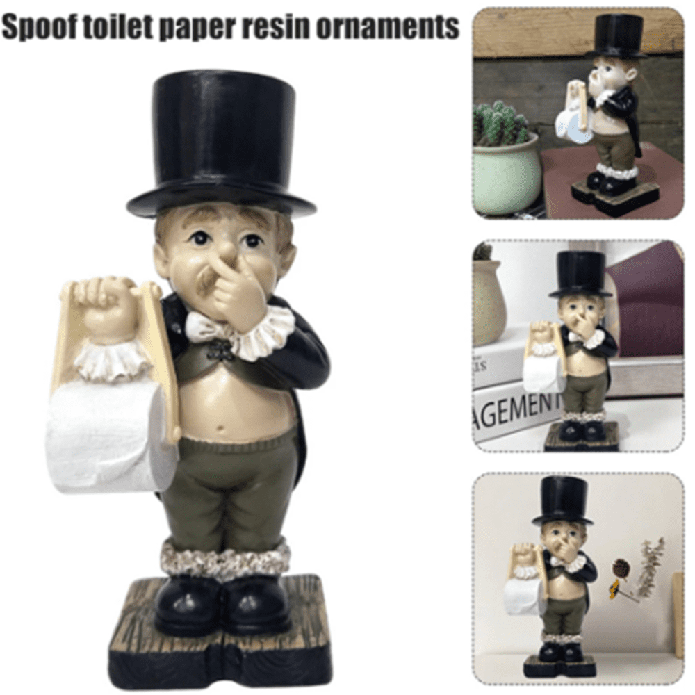 Toilet Butler Statue Stable Resin Home Sculpture Toilet Paper Holder ...