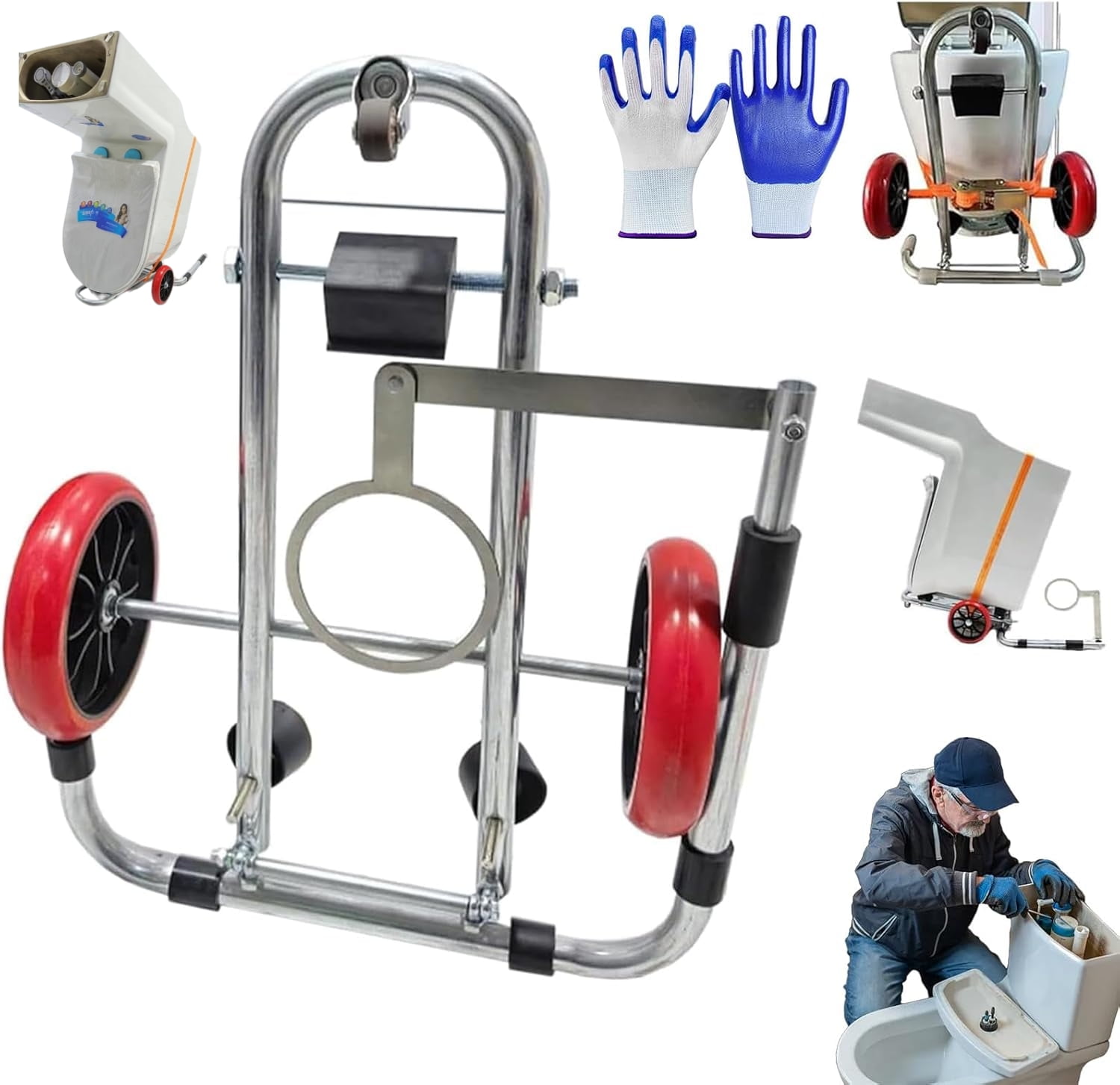 Toilet Cart Jack, Portable Foldable Toilet Installation Jack Cart ...