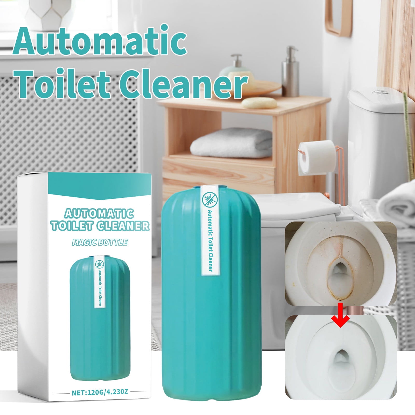 Toilet Cleaner,Automatic Toilet Bowl Cleaner Long Lasting Bottled ...