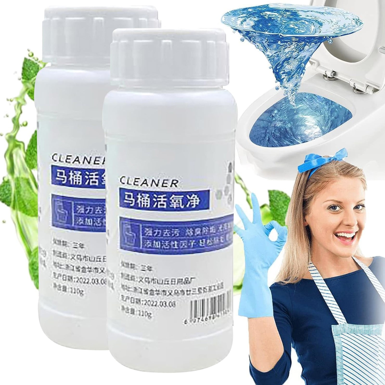 Toilet Cleaner Foam Powder 2PCS Splash Foam Toilet Cleaner Foam Powder ...