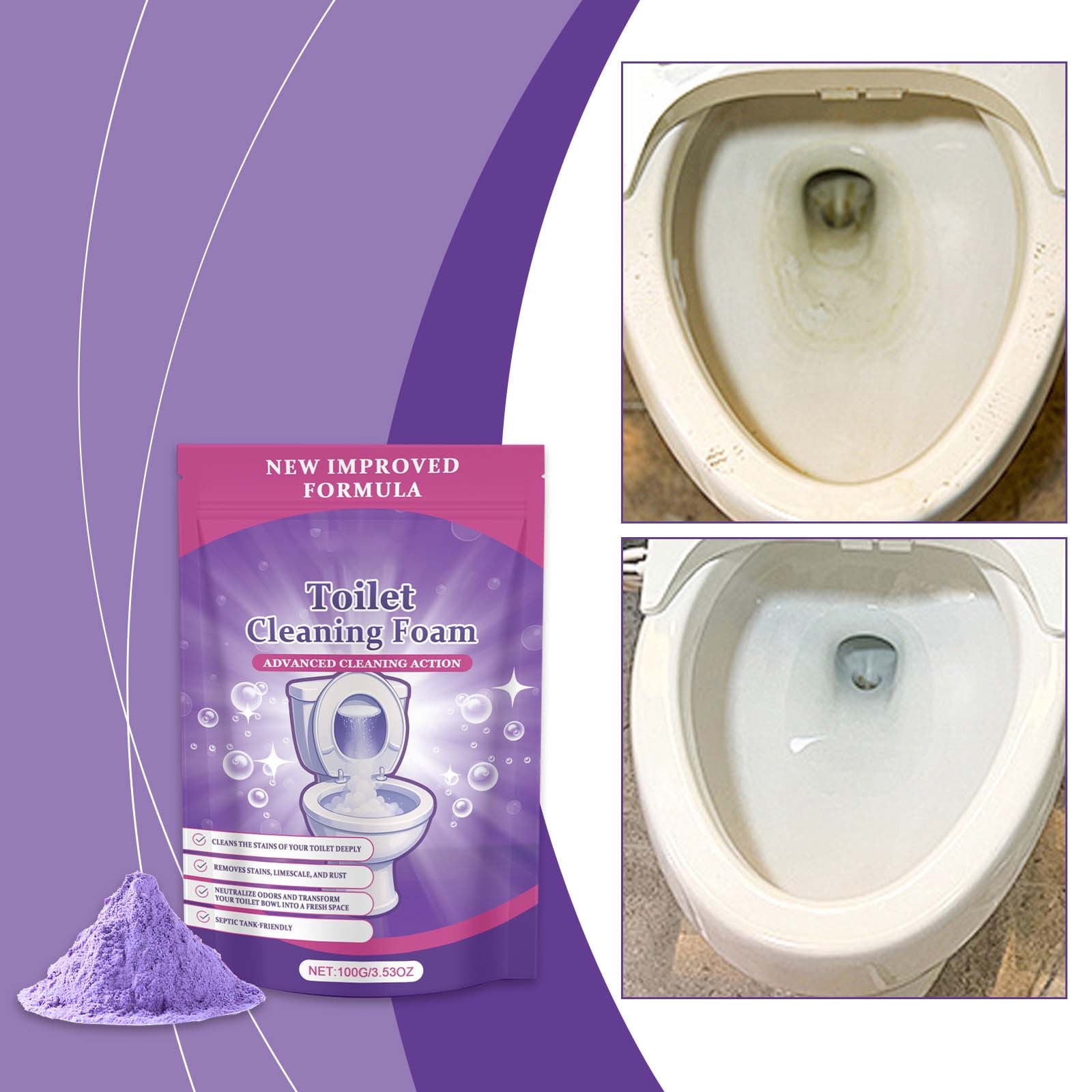 Toilet Cleaner, Odor Eliminator, Removes Stains + Grease, Non-Toxic ...