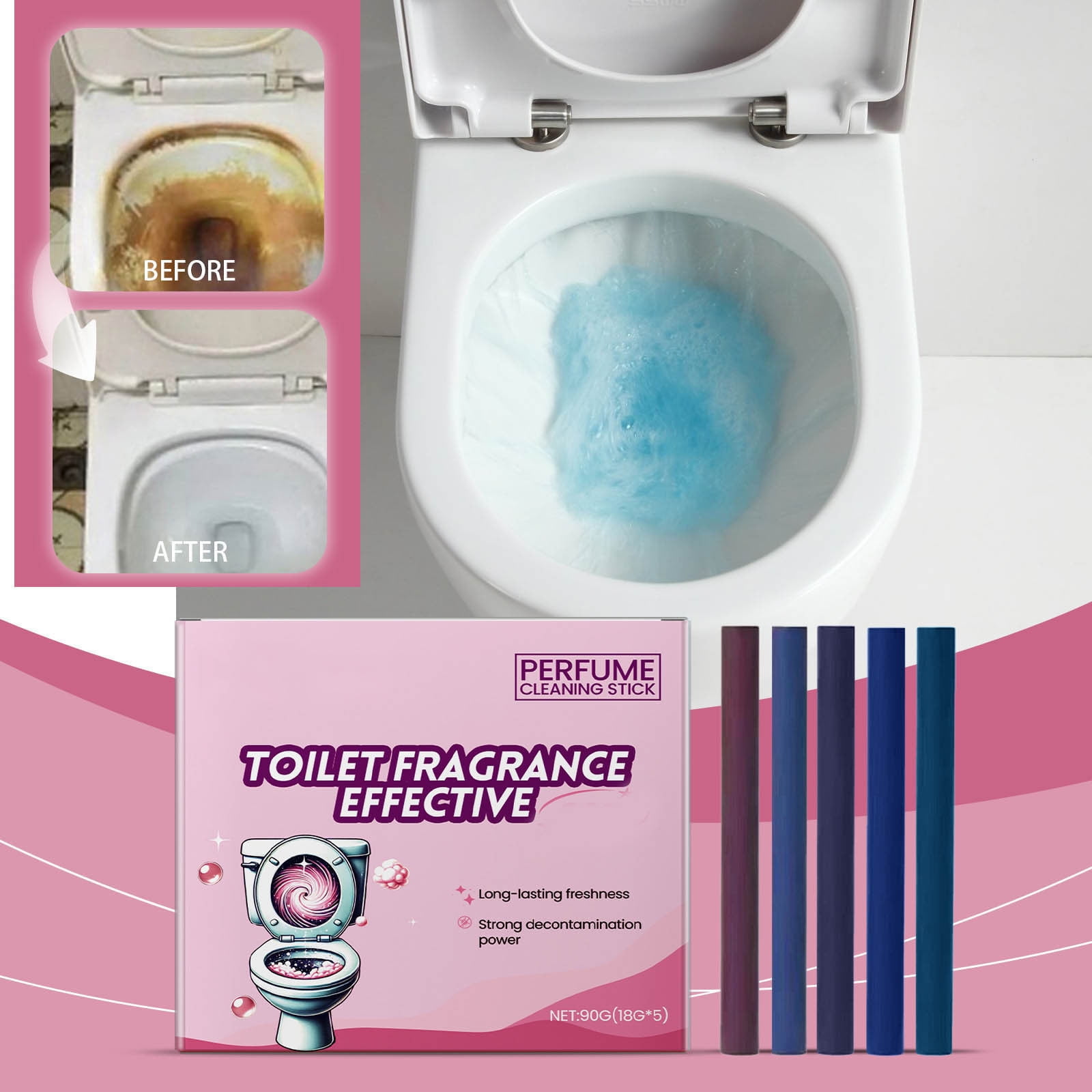 Toilet Cleaner Stick,Deodorizing Bathroom Cleaner,Stainless Steel ...