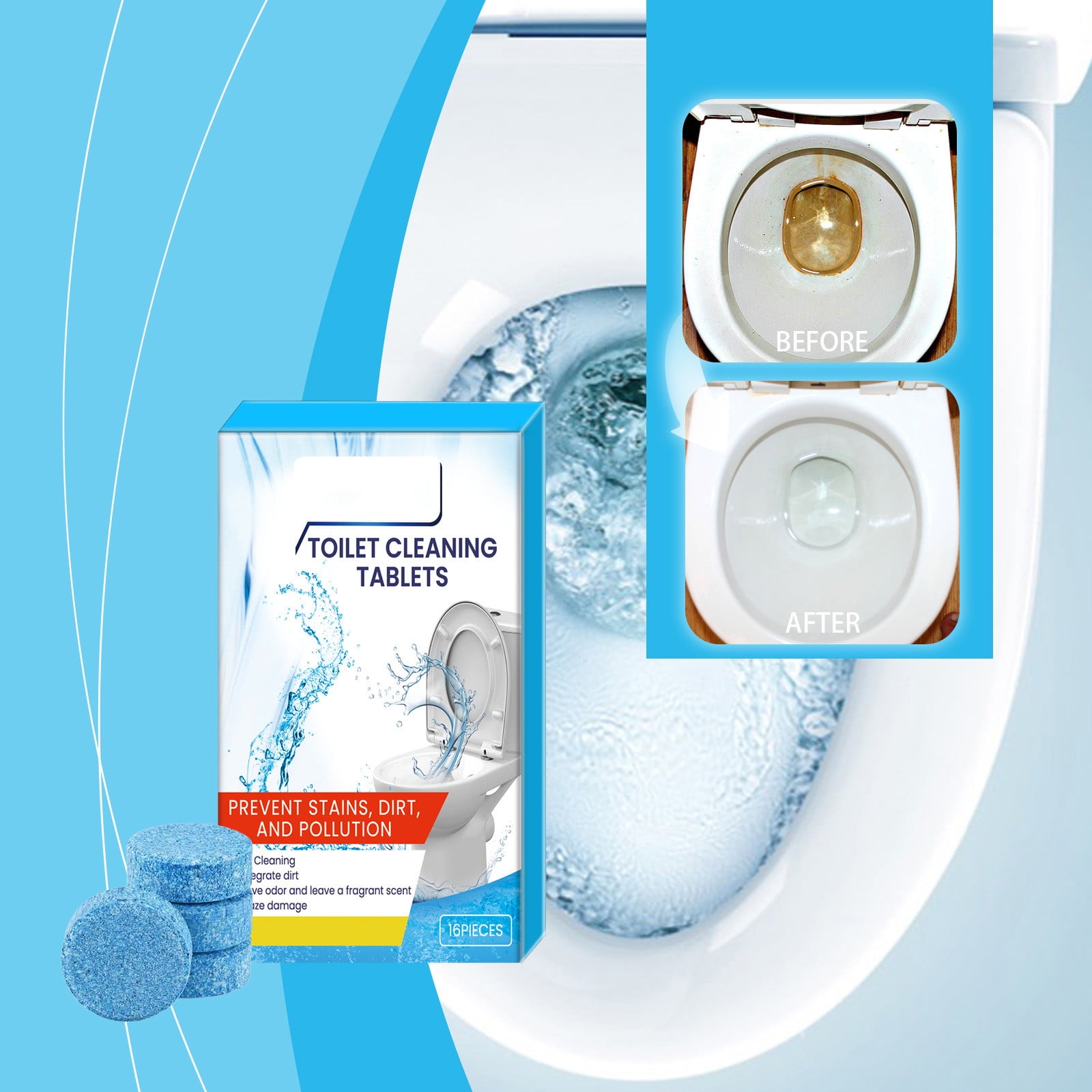 Toilet Cleaner Tablets Prevent Stains, Dirt, Pollution Long-lasting ...
