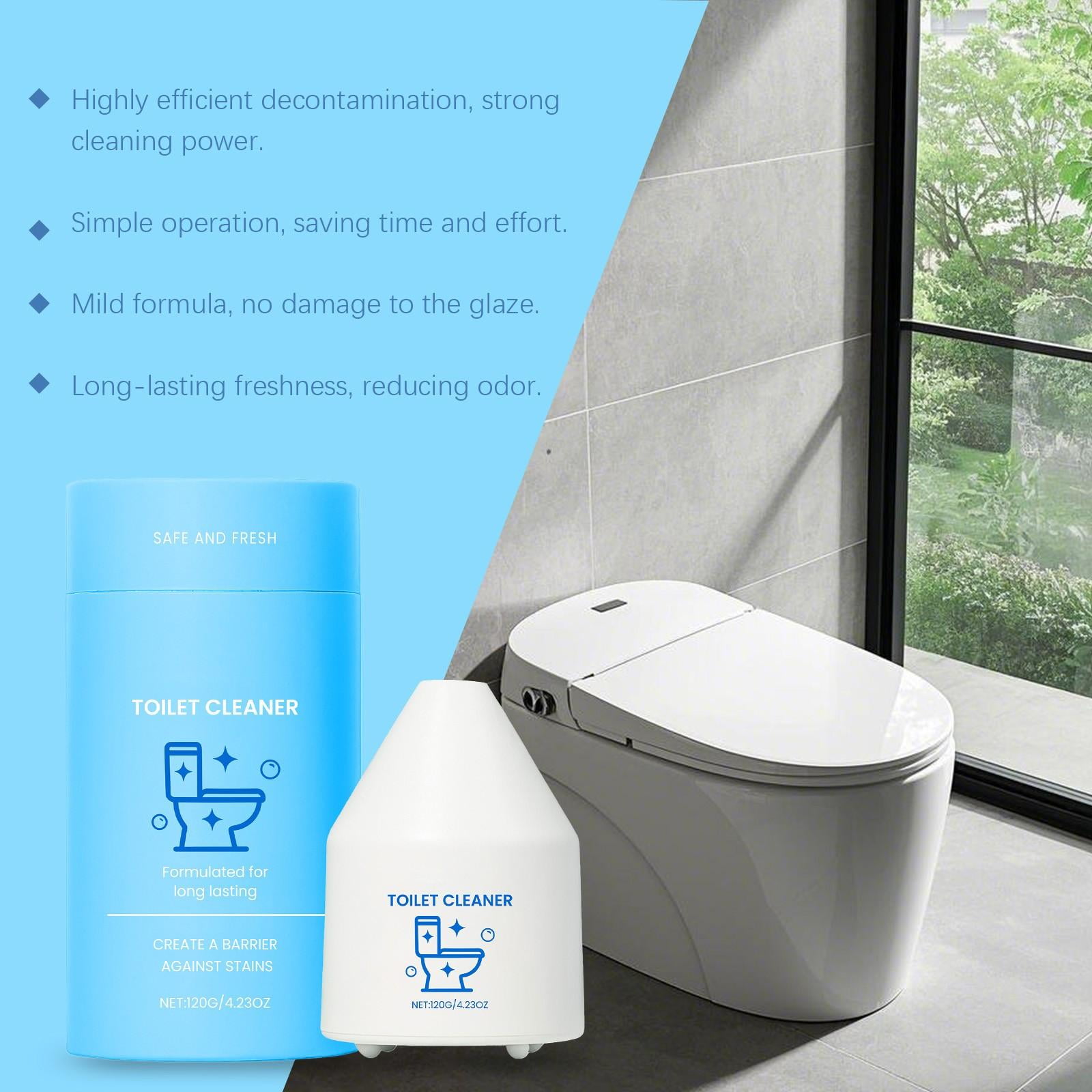 Toilet Cleaner for Tank and Bowl, Automatic Drop-in Formula with Long ...