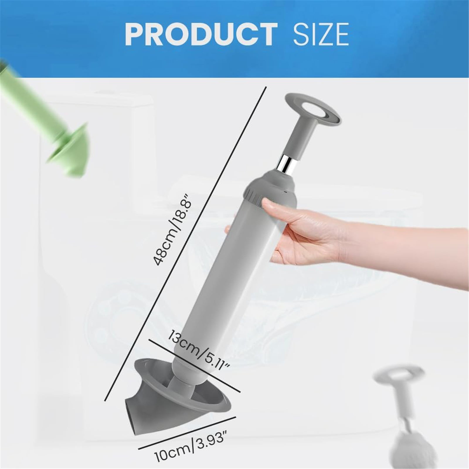 Toilet Cleaning Brush Clearance! New Toilet Plunger High Pressure Drain ...