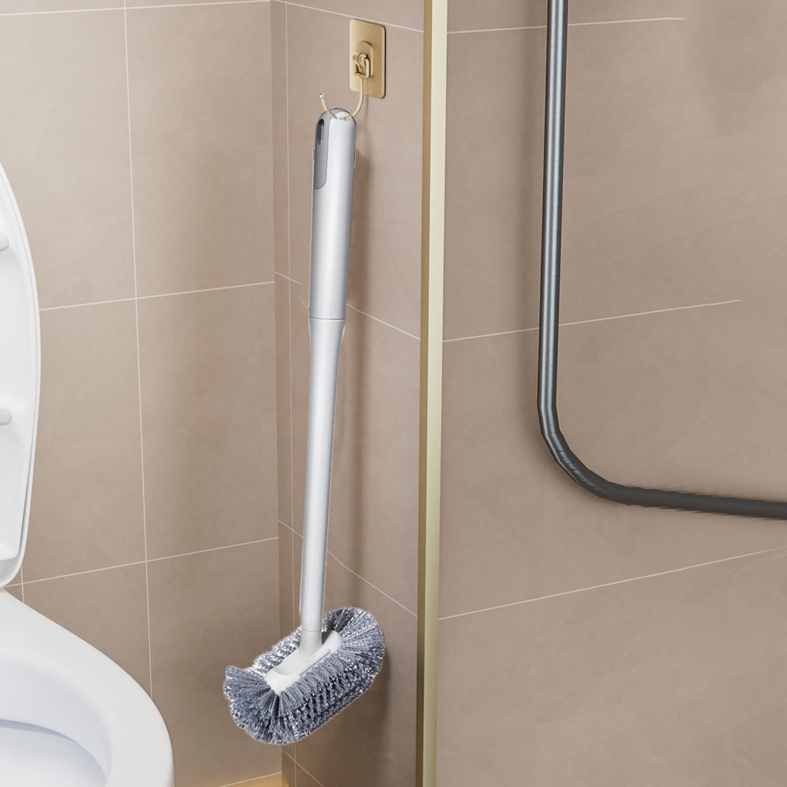 Toilet Cleaning Brush, Flexible Head Design, Rubber and Slit Bristles ...