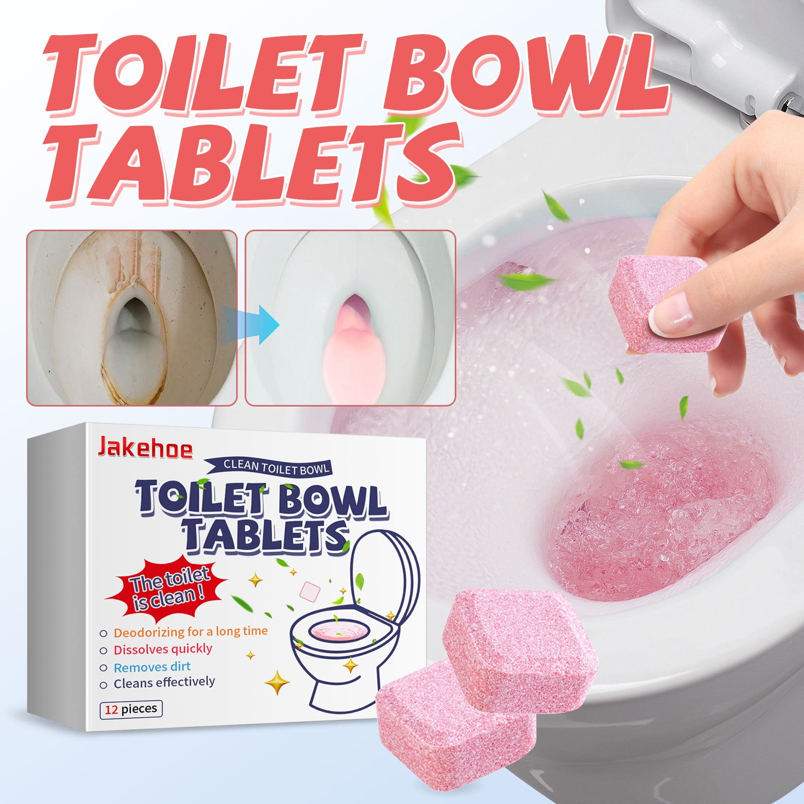 Toilet Cleaning Effervescent Tablets Fresh Air Smell Enhancer Seat ...