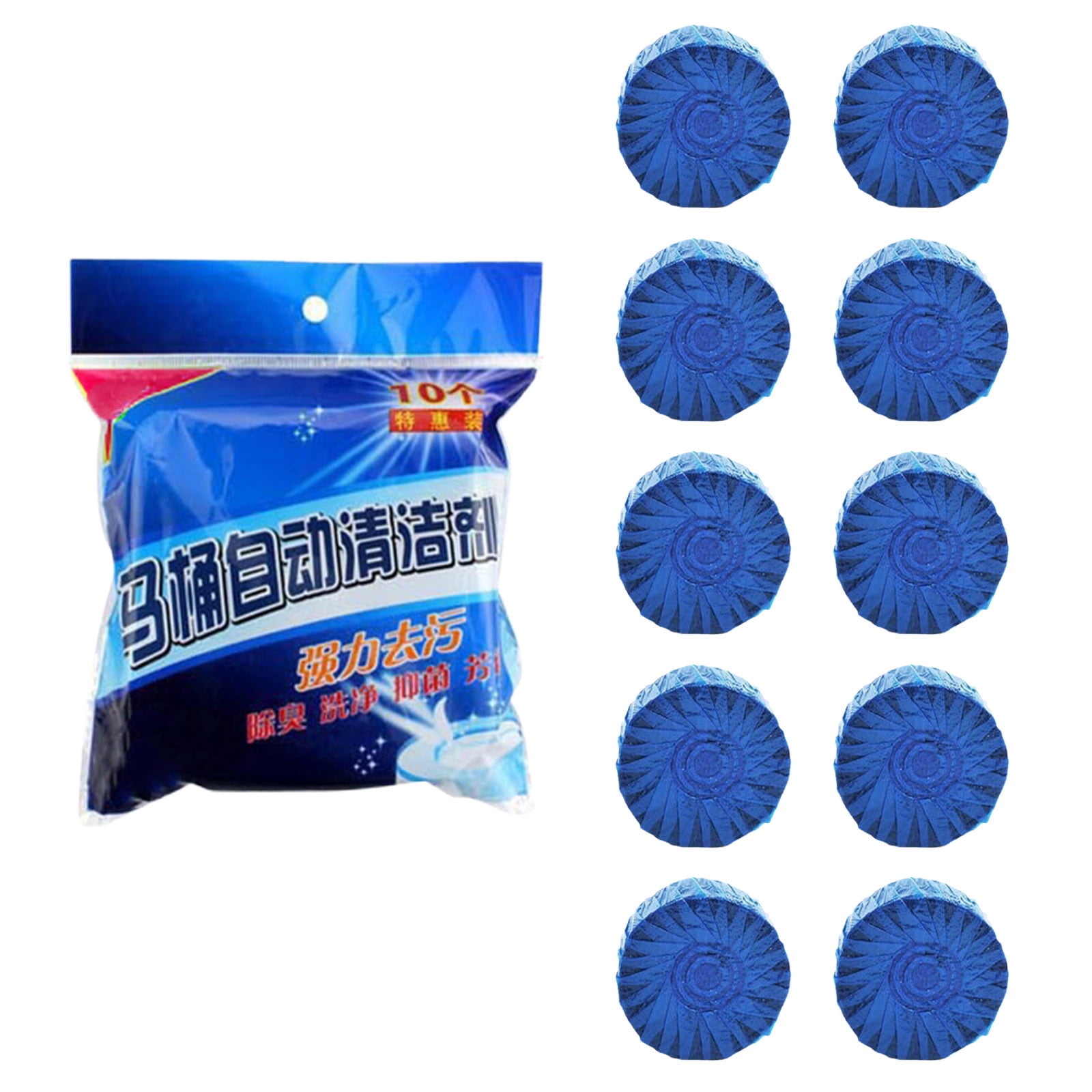 Toilet Cleaning Gel Tablets, 10 Pack, Blue Bubble Toilet Bowl Cleaner ...