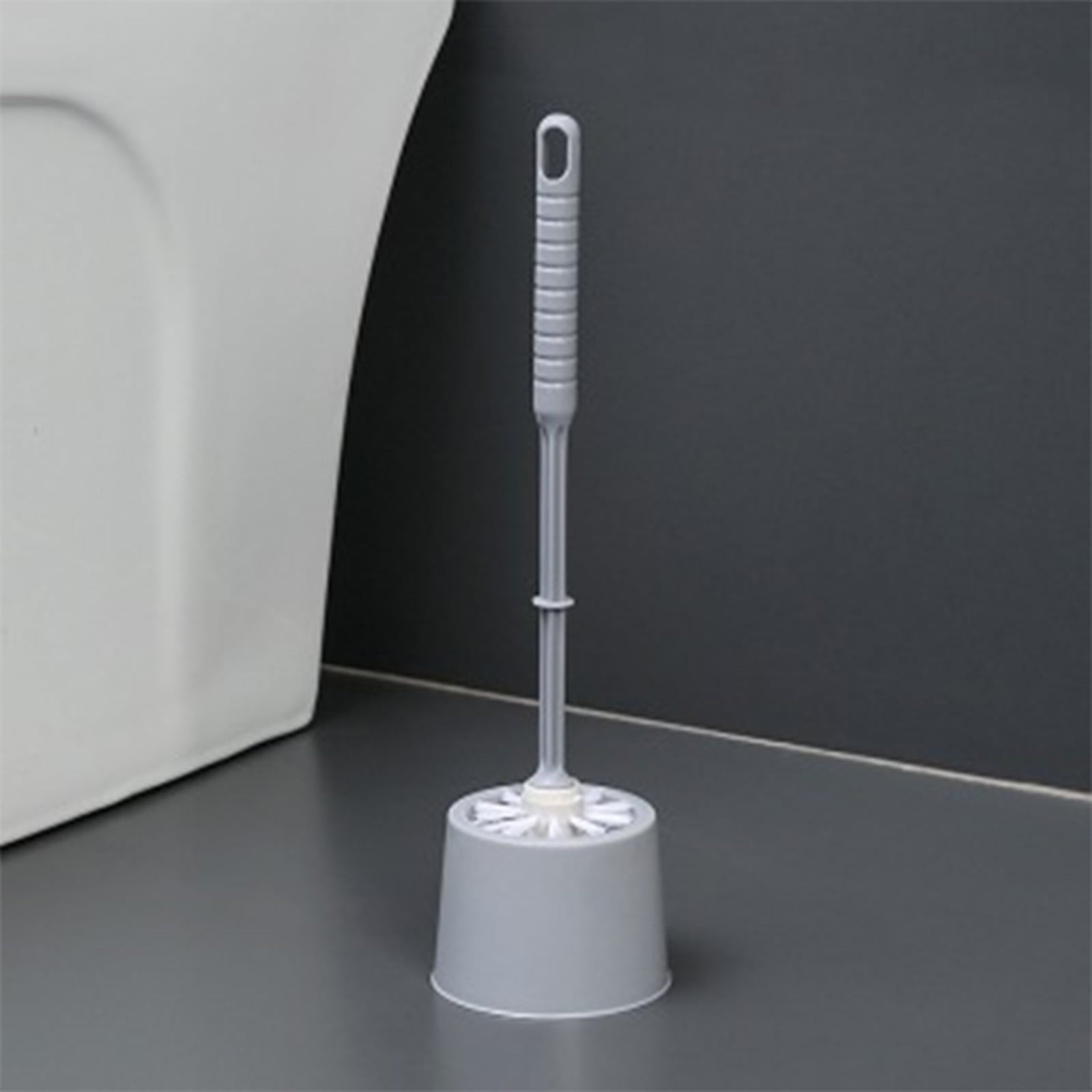 Toilet Cleaning Kit with Holder Gray - Complete Set with Stand, Non ...