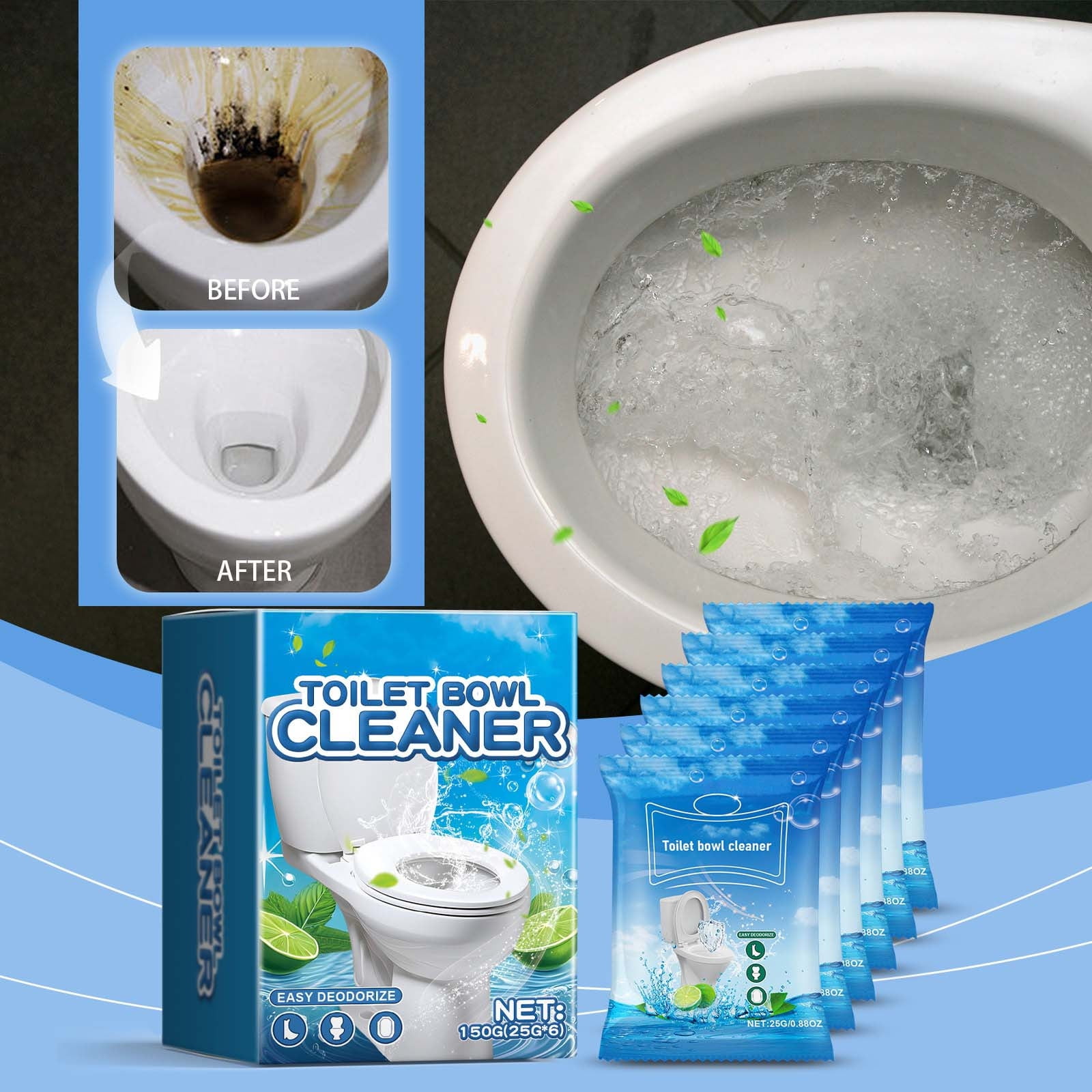 Toilet Cleaning Powder Powerful Foaming Action Removes Stains Scale ...
