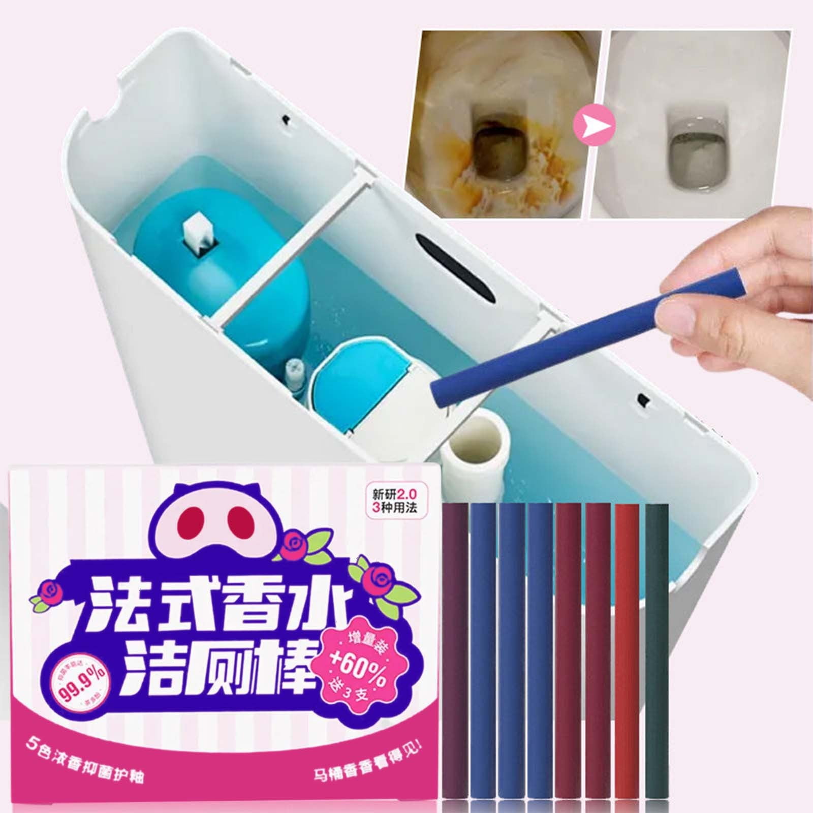 Toilet Cleaning Stick, Set of 8 Multi-functional Concentrated Toilet ...