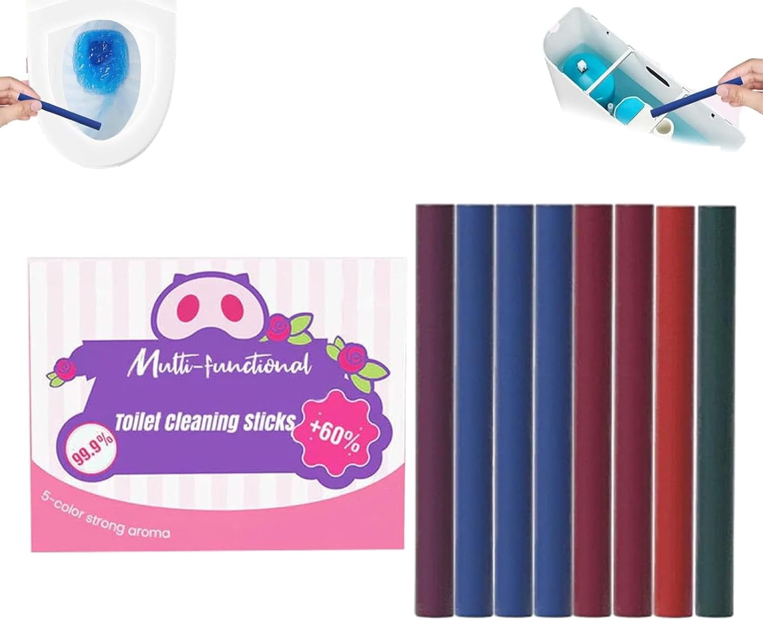 Toilet Cleaning Sticks, Multi-functional Deodorizing Toilet Cleaning ...