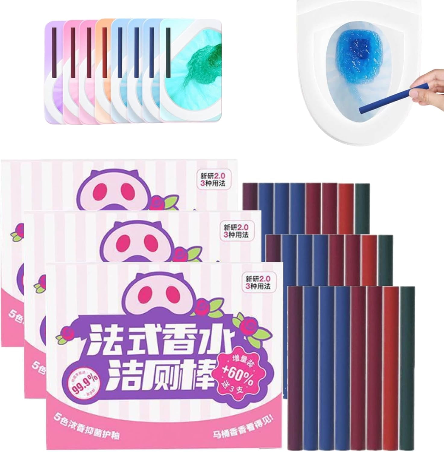 Toilet Cleaning Sticks, Multi-functional Deodorizing Toilet Cleaning ...