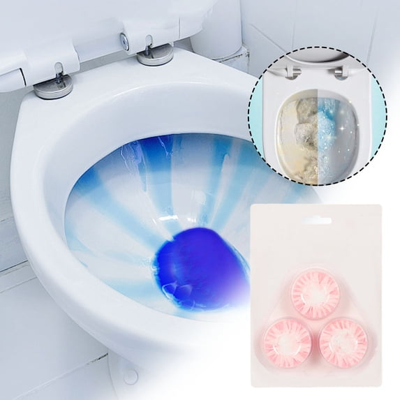 Toilet Cleaning Tablet Blue • Rose Scented Deodorizer • Effortless ...