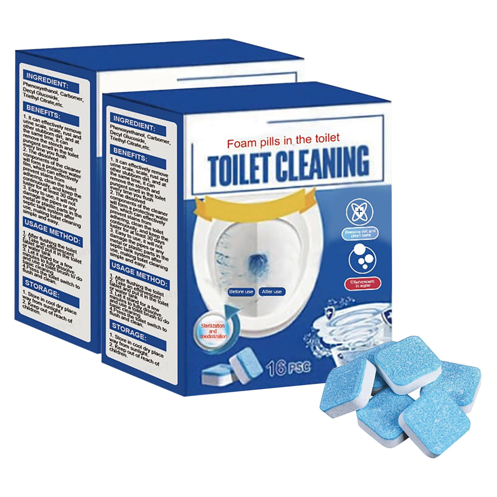 Toilet Cleaning Tablets 2-Pack - Strong Toilet Bowl Cleaner for Urine ...