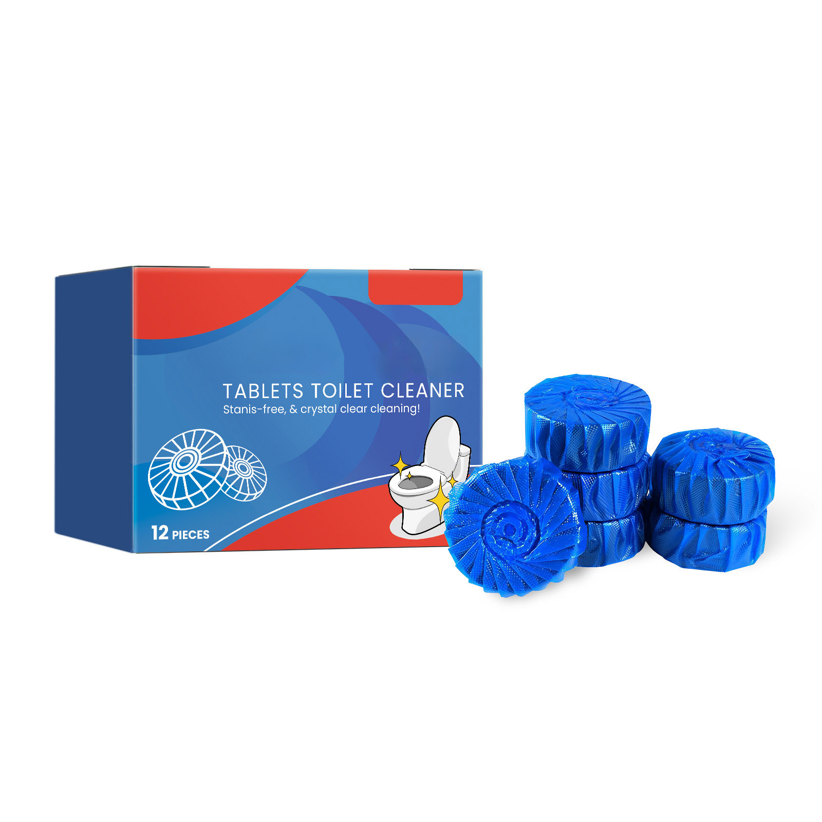 Toilet Cleaning Tablets - Descaling & Fresh Scent - 12pcs - Walmart.com