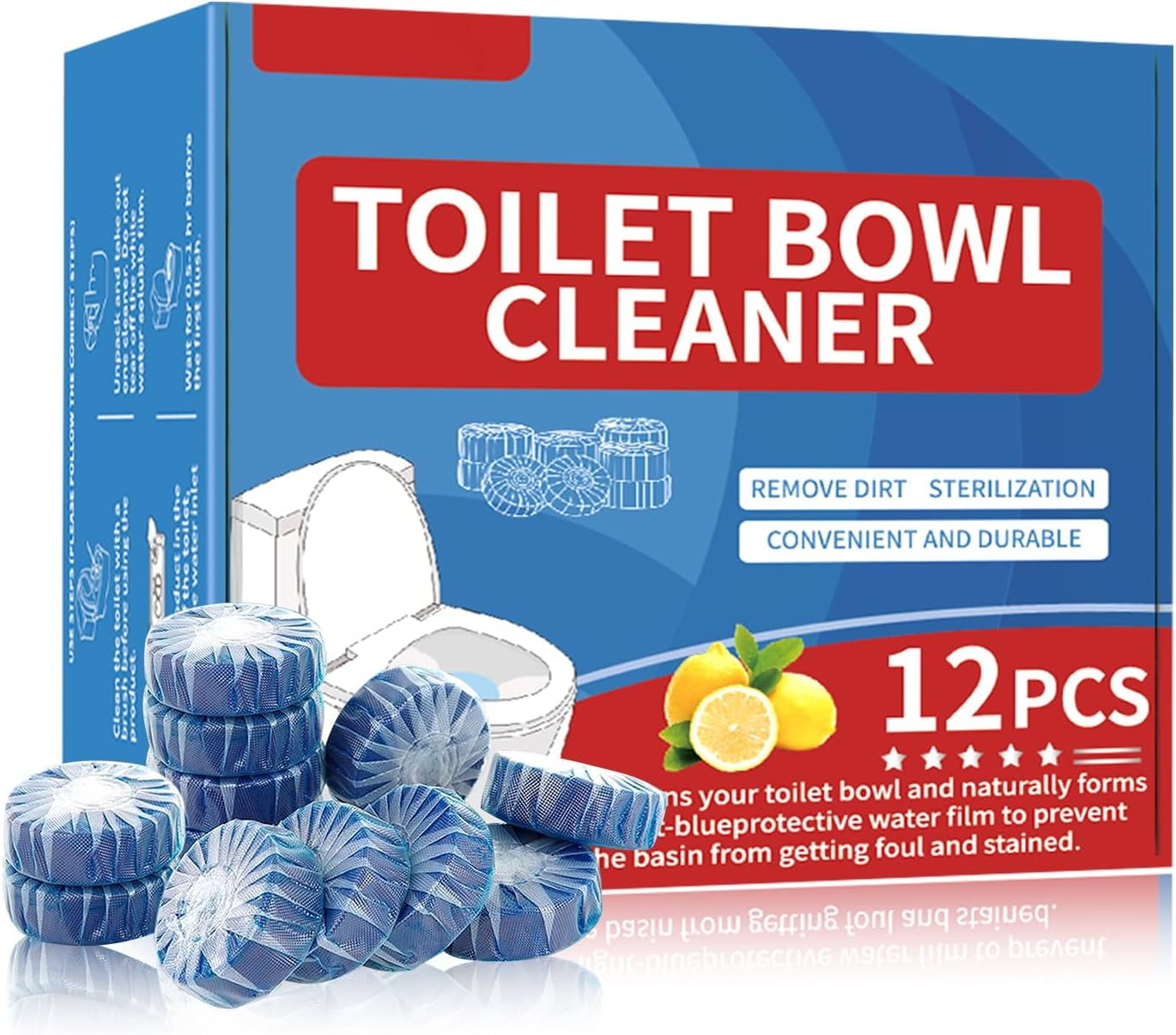 Toilet Cleaning Tablets | Fast-Dissolving, Long-Lasting Freshness | 12/ ...