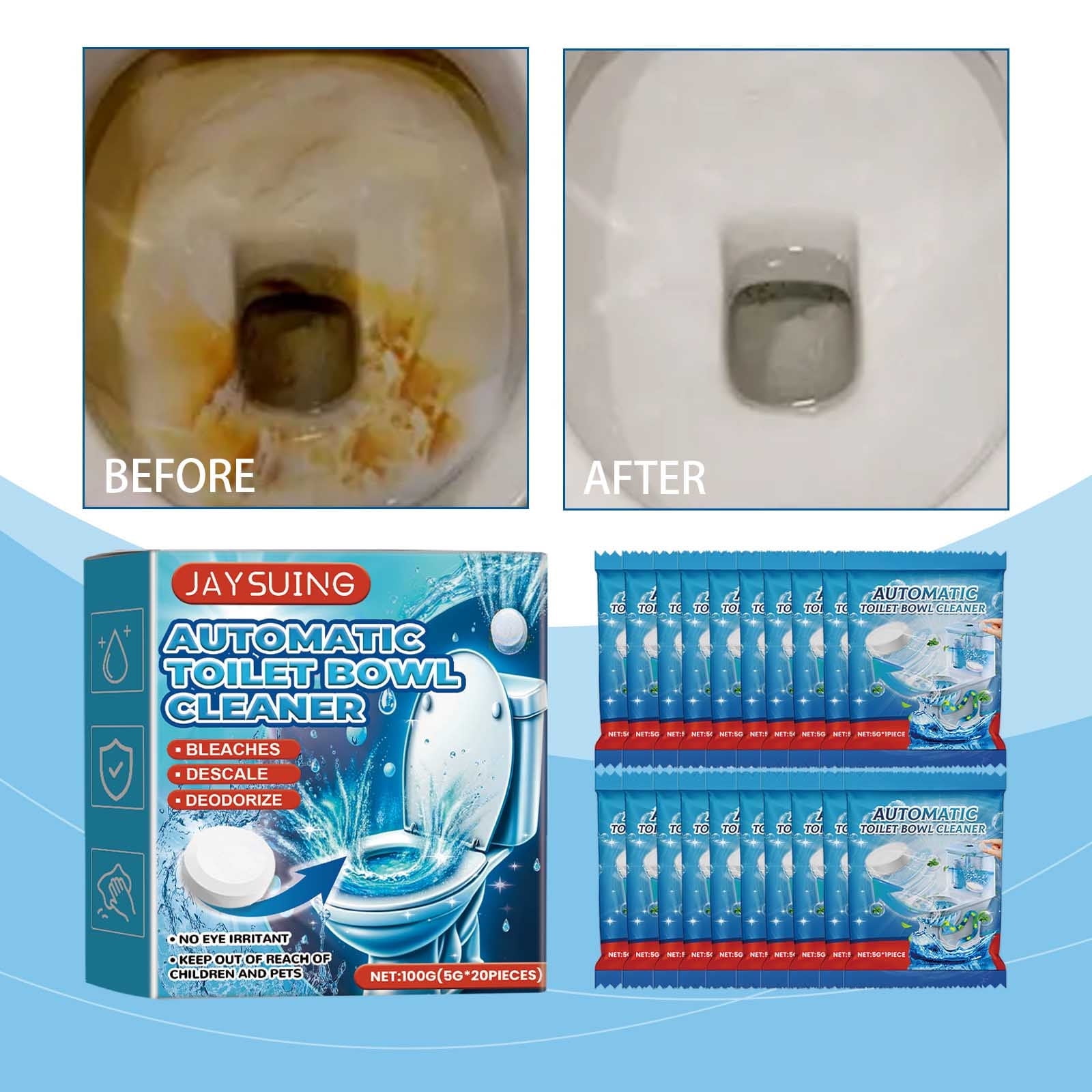 Toilet Cleaning Tablets Powerful Effervescent Cleaner for ...