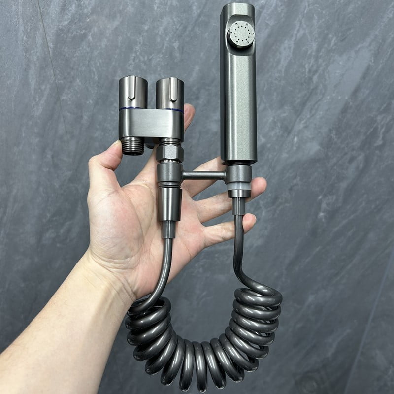 Toilet Companion Spray Gun Double Control One-in-two-out Faucet Toilet ...