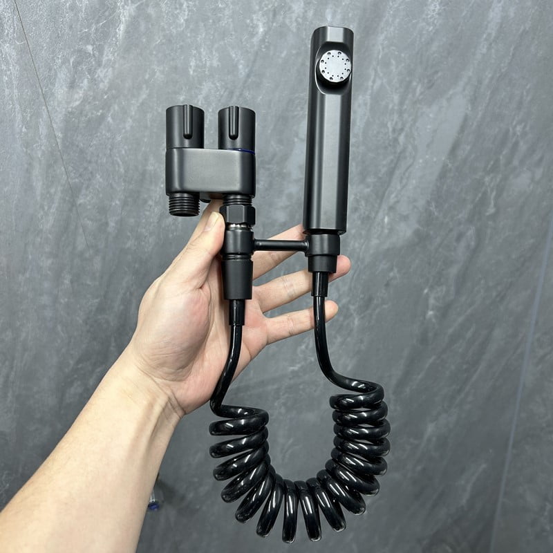 Toilet Companion Spray Gun Double Control One-in-two-out Faucet Toilet ...