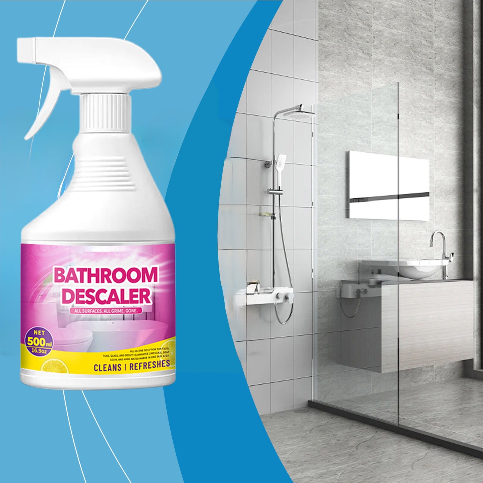 Toilet Descaler Cleaner 500ml,Powerful Bathroom Cleaning Solution ...