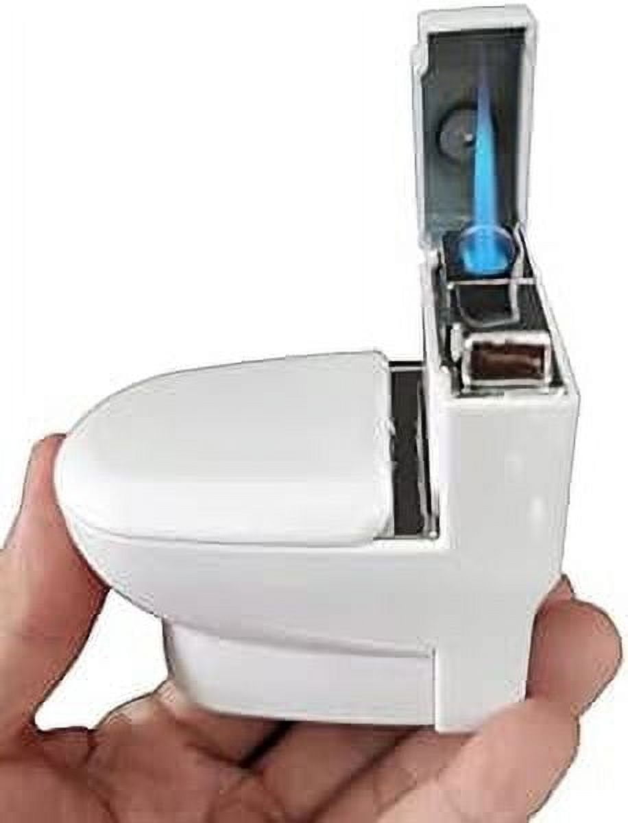 Toilet Design Torch Flame Lighter Butane Windproof Lighter with Bottle ...
