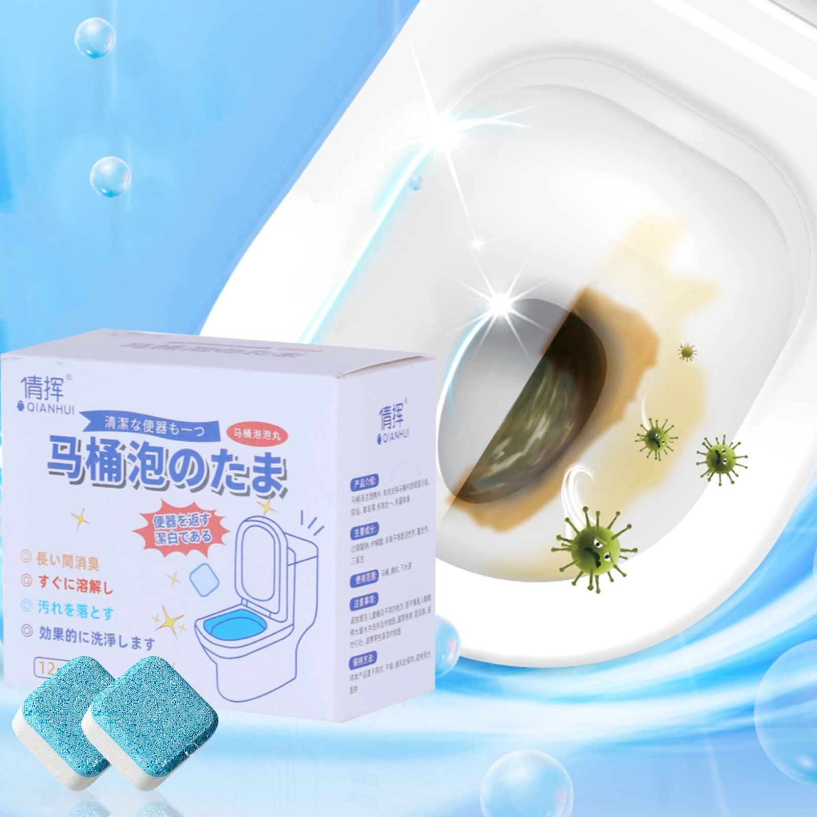 Toilet Effervescent Cleaning Tablets for Tank and Bowl, Automatic ...