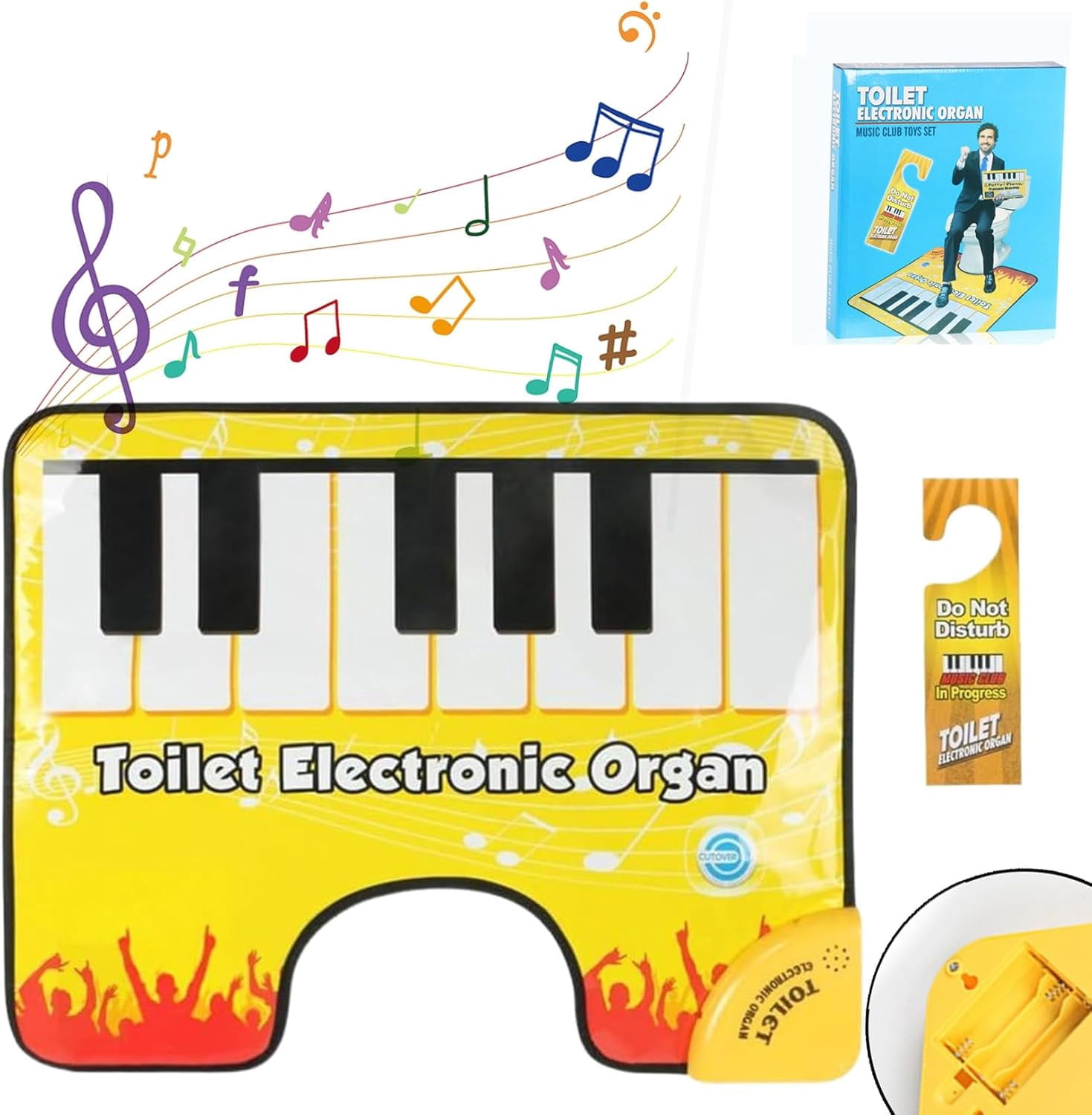 Toilet Electronic Organ Floor Mat,Novelty Bathroom Fun Rugs,23.62inx18 ...