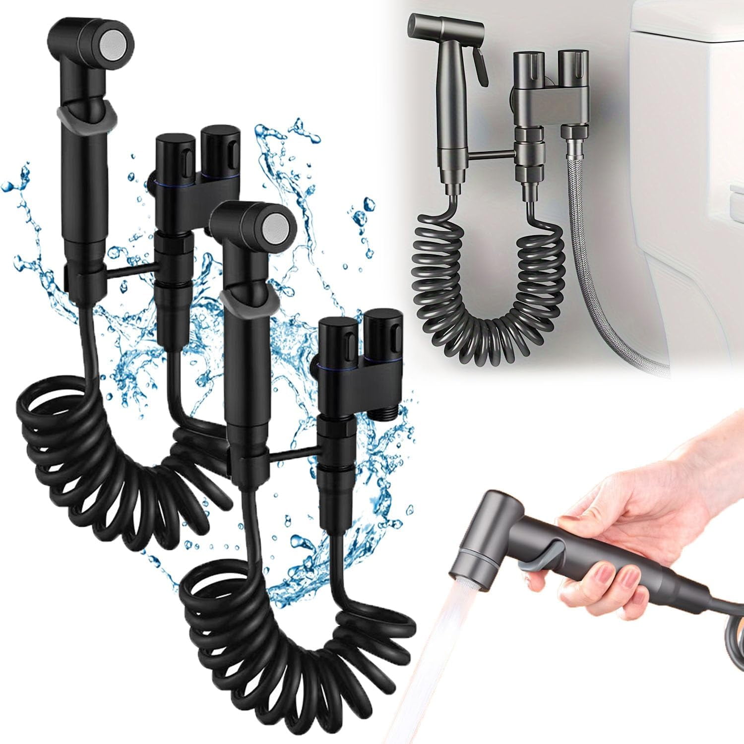 Toilet Faucet Splitter 2 Way, 1-in-2-Out Dual Control Valve, Toilet ...