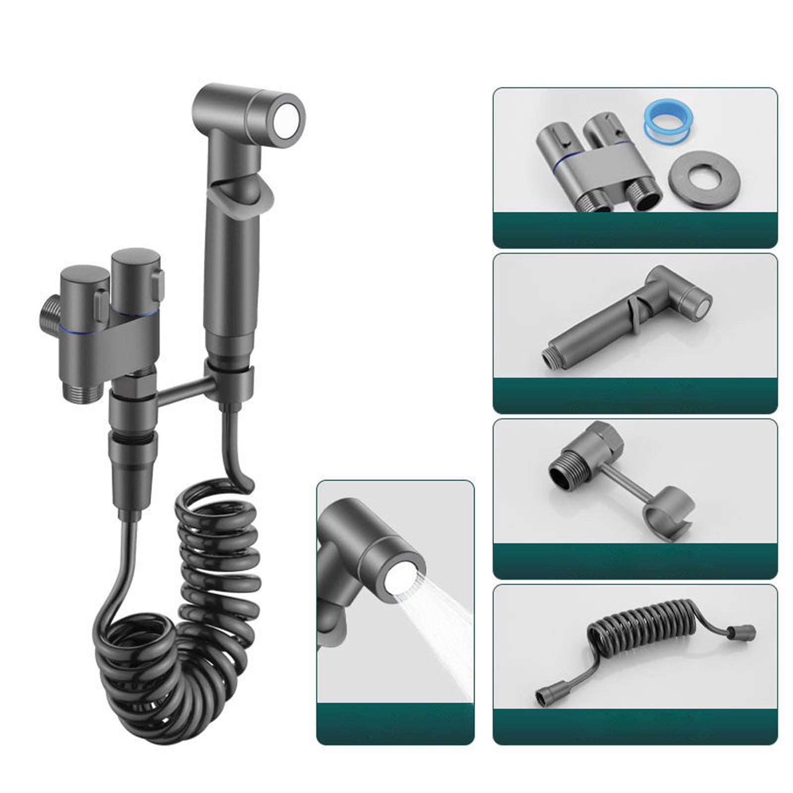 Toilet Faucet Splitter Sprayer Kit Two Way Control Adapter For Washing ...