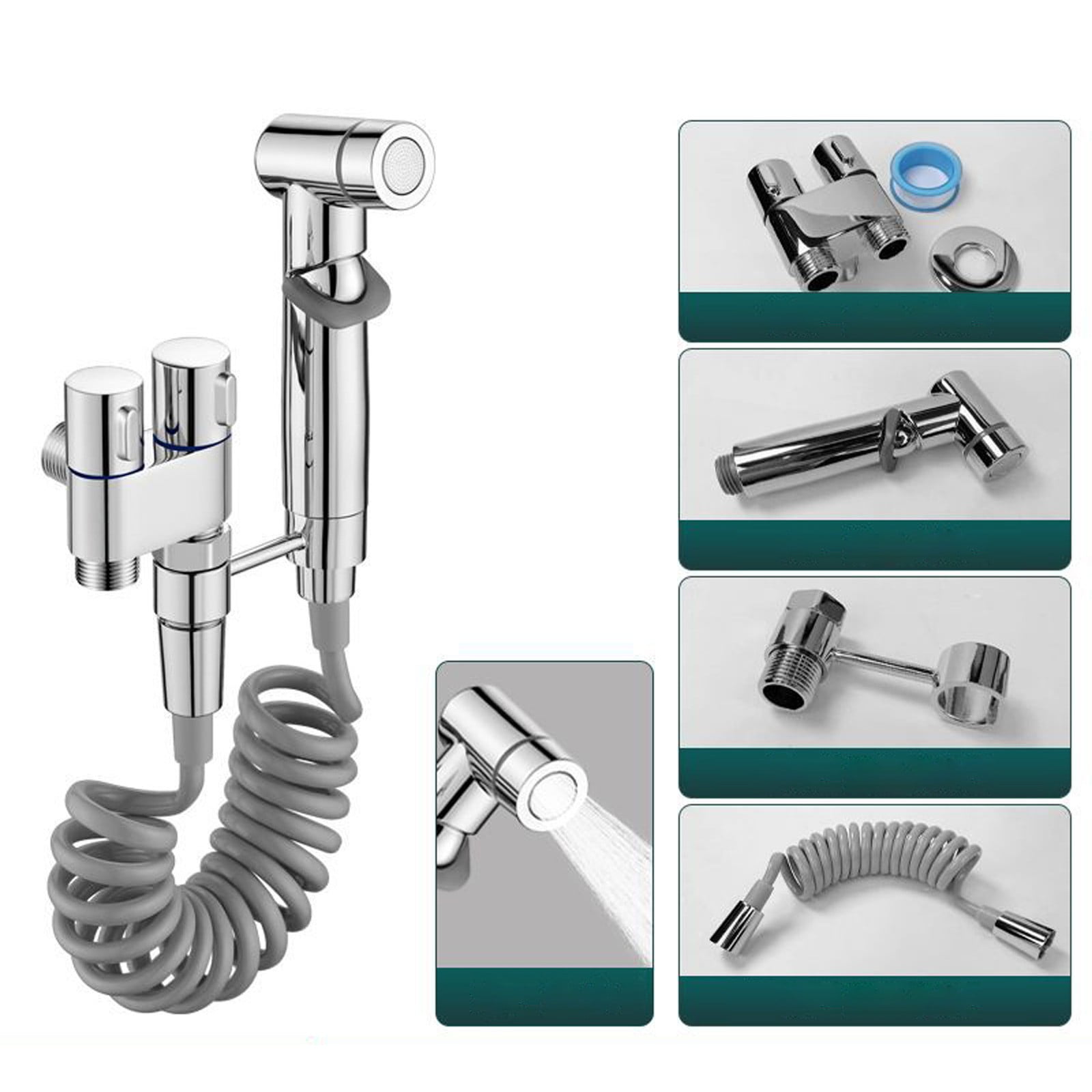 Toilet Faucet Splitter Sprayer Kit Two Way Control Adapter For Washing ...