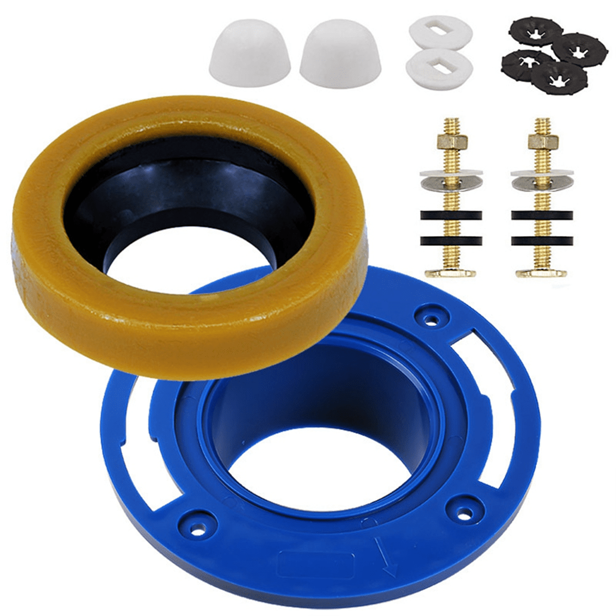 Toilet Flange with Wax Ring for Toilets Replacement Kit Includes Bolts ...