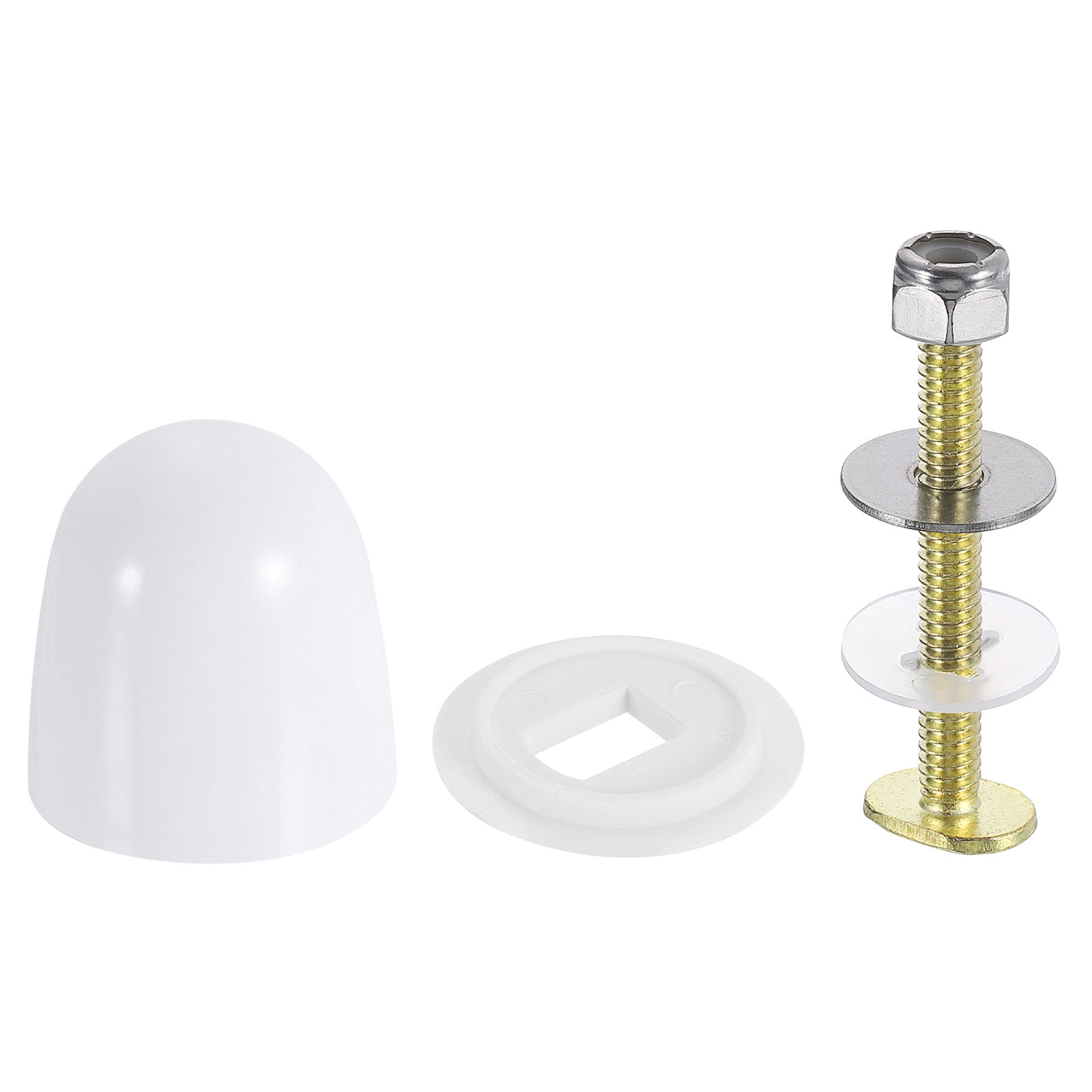 Toilet Floor Bolts and Caps Kit, Solid Brass Toilet Bowl to Floor Bolts ...
