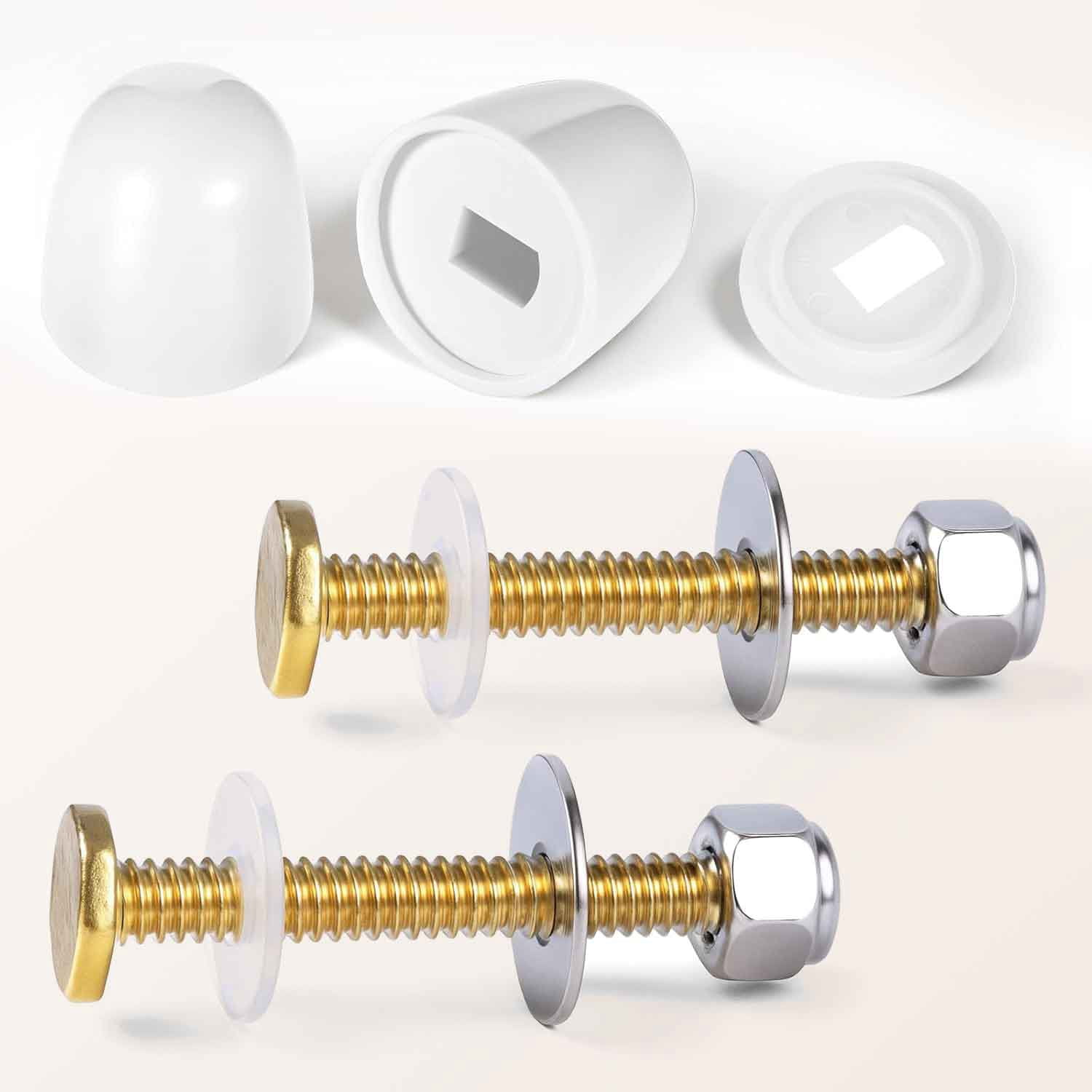 Toilet Floor Bolts and Caps, Universal Toilet Bowl Bolt Kits Stainless ...