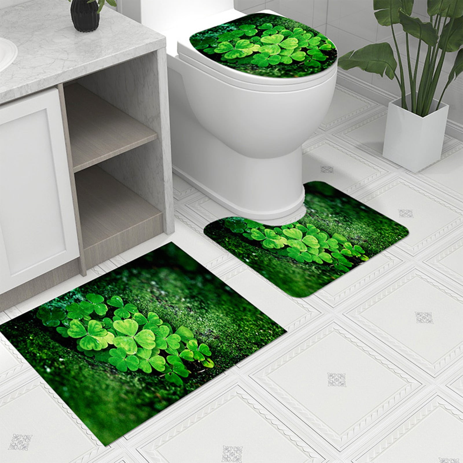 Toilet Floor Mat U-shape Foot Mat Bathroom Bathroom Mat Printing Modern ...