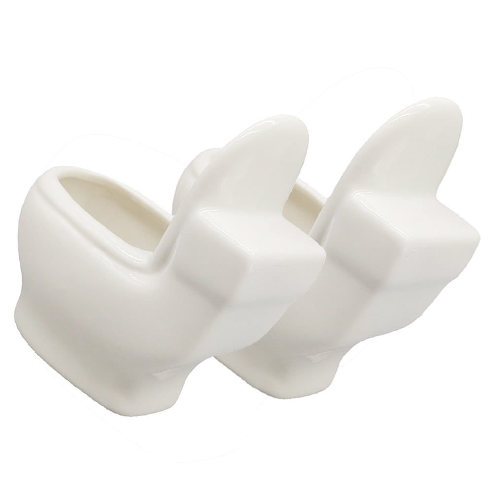 ifundom Creative Ceramic Toilet Flower Pot, White, for Small Plants and ...