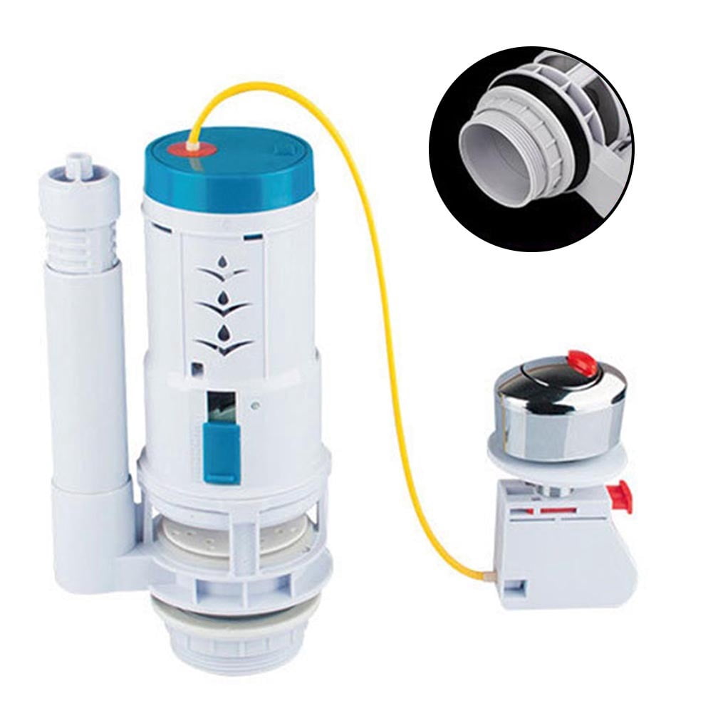 Toilet Flush Valve Button Cistern Dual Push Flush Siphon Fill Bottom ...