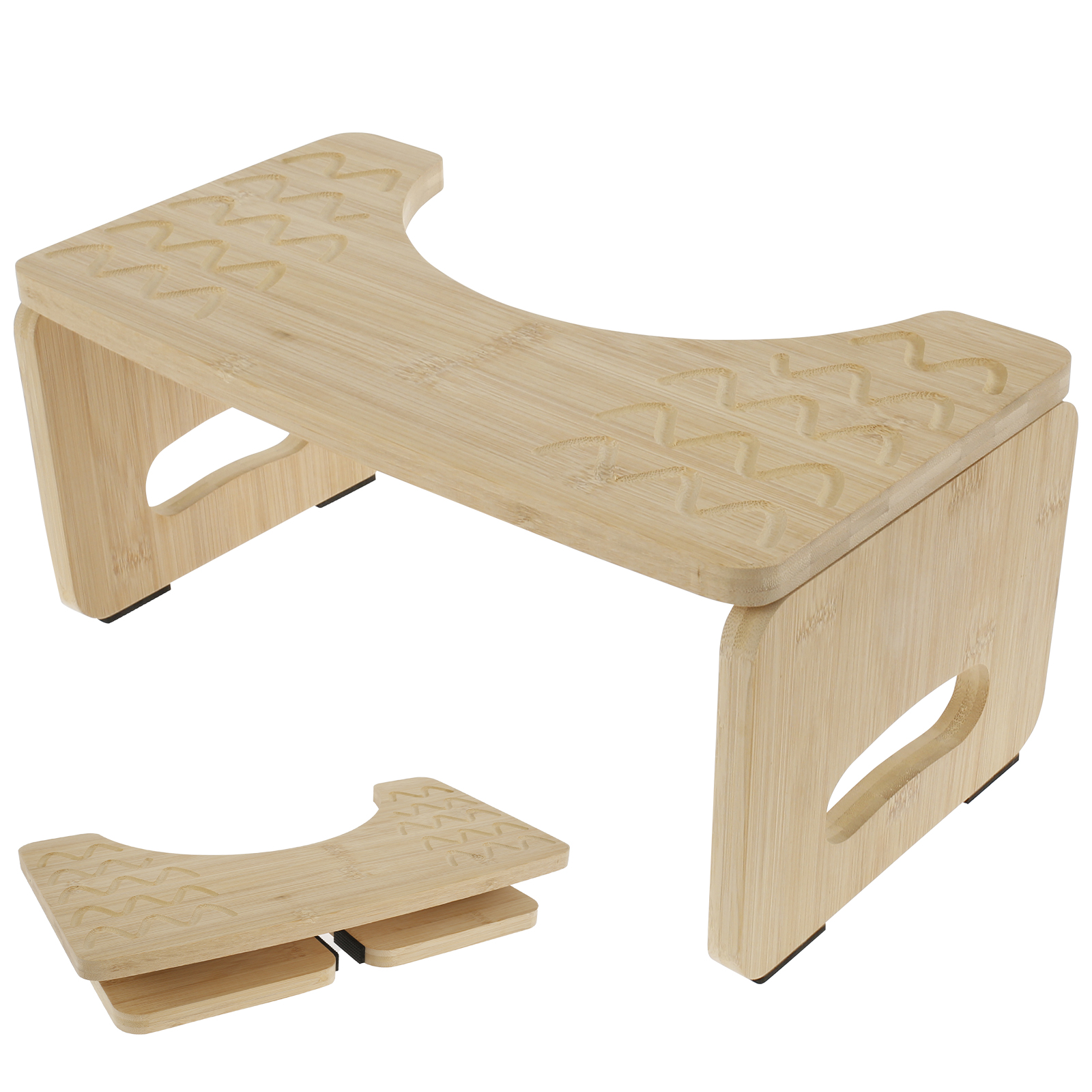 Toilet Footstool Bamboo Toilet Squat Stool Foldable Poop Stool Nonslip ...