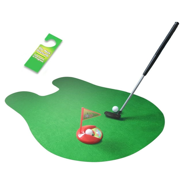 Novelty Place Indoor Bathroom Putting Set - Toilet Golf Game - Practice ...