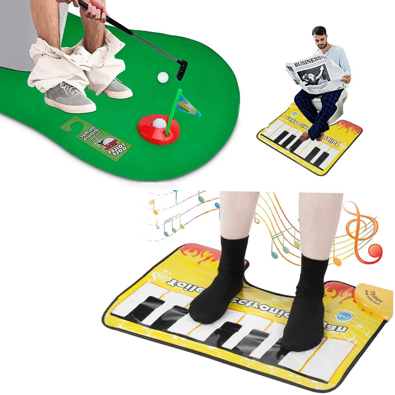 Toilet Golf Game and Toilet Piano,Golf Gag Gifts,Practice Mini Golf and ...