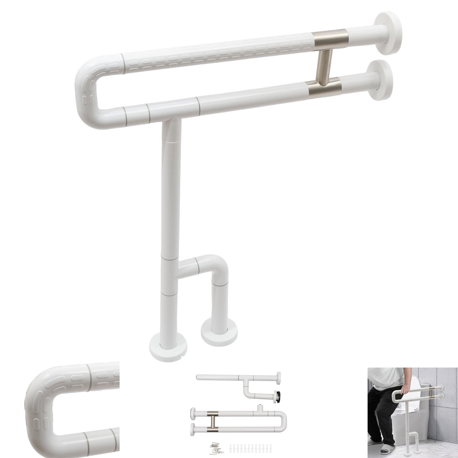 Toilet Grab Bars - Tub Rail Safety Handrails Handicap for Bathroom Hand ...
