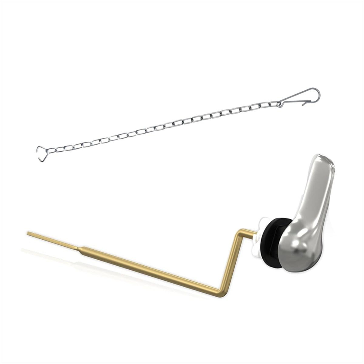 Toilet Handle Brass Lever Flush Replacement Kit with Flapper Chain ...