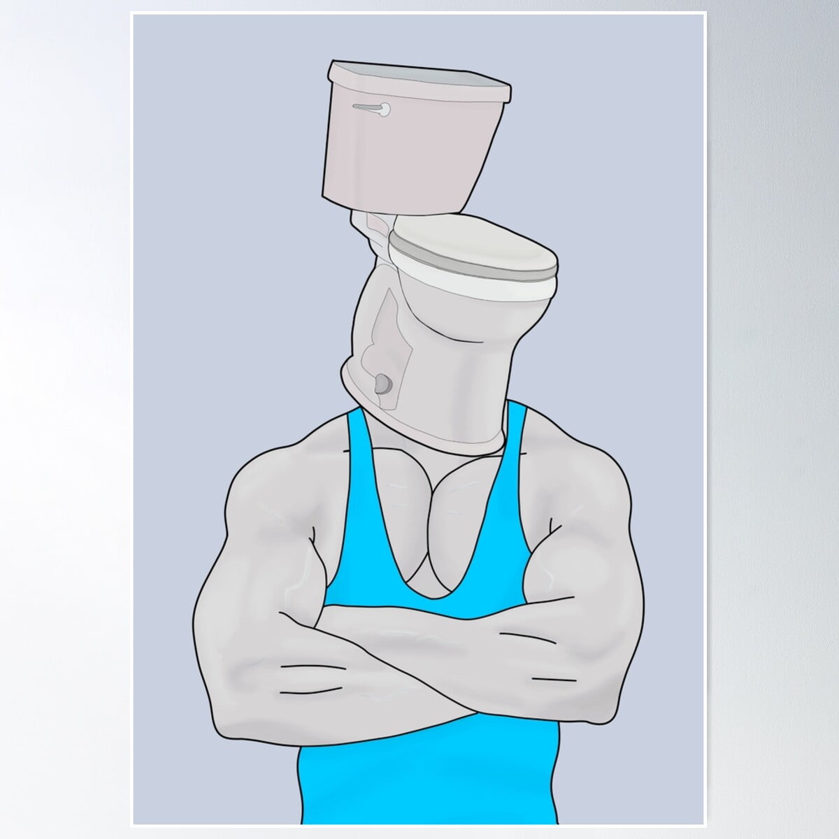 Toilet Head Bodybuilder Funny Poster Wall Art, Modern Wall Decor For ...
