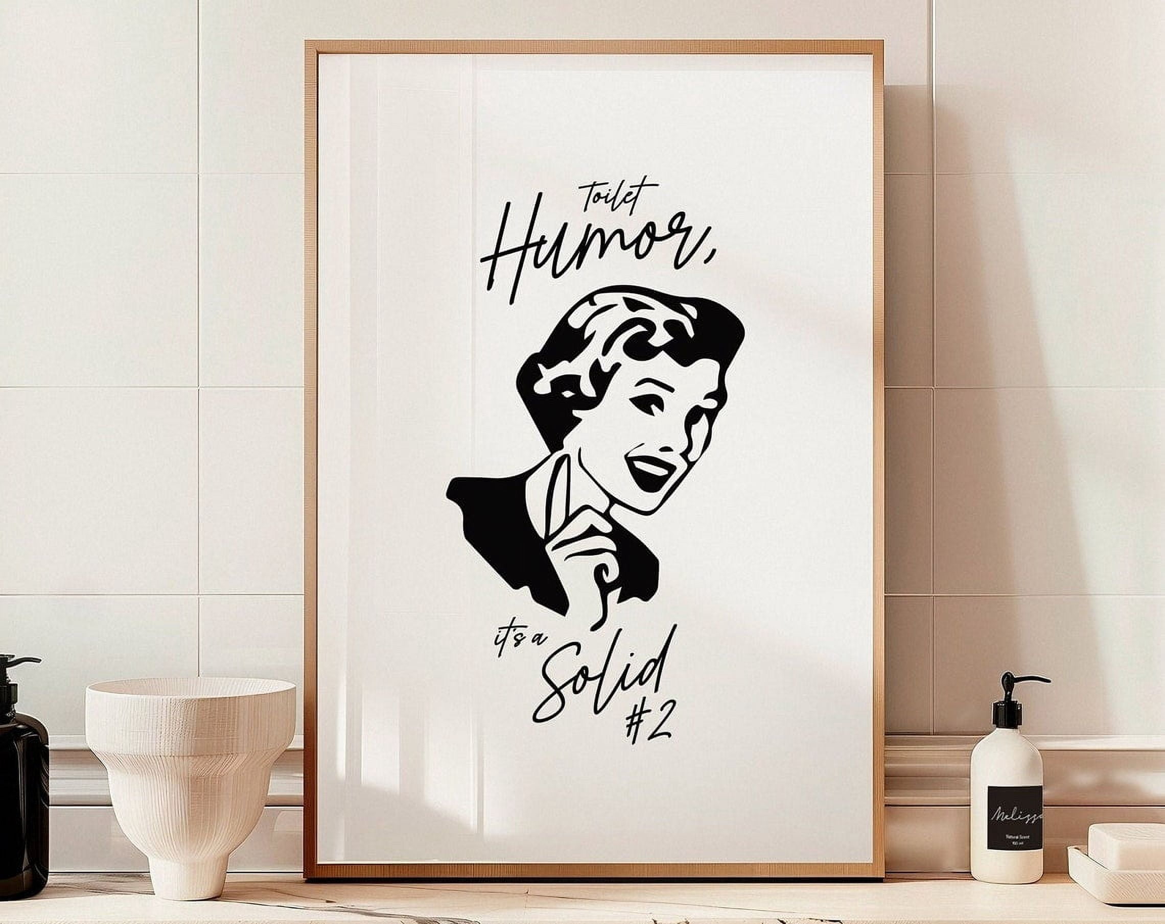 Toilet Humor Print Funny Bathroom Art Retro Funny Bathroom Wall Art ...