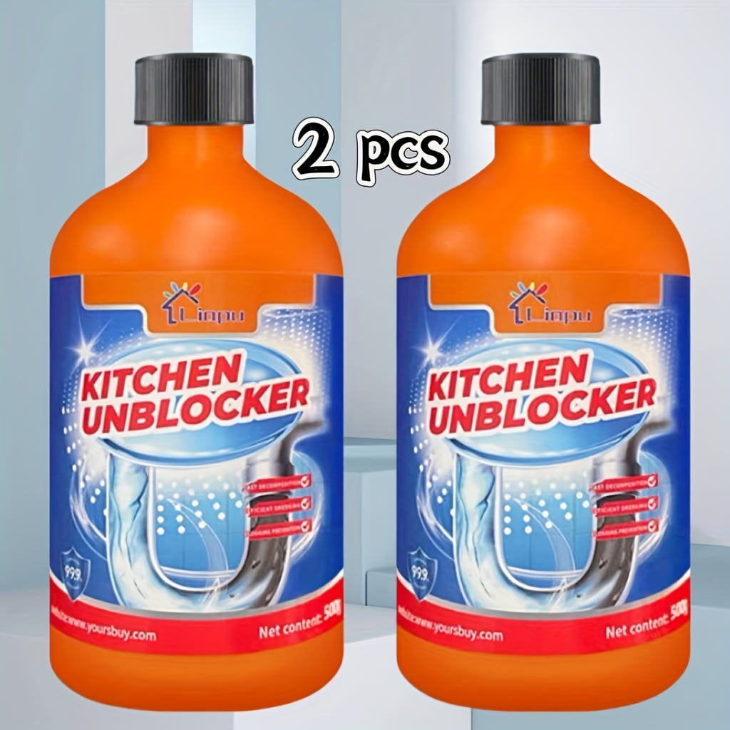 Toilet/Kitchen Drain Clearing Liquid, Powerful Pipe Clearing Liquid ...