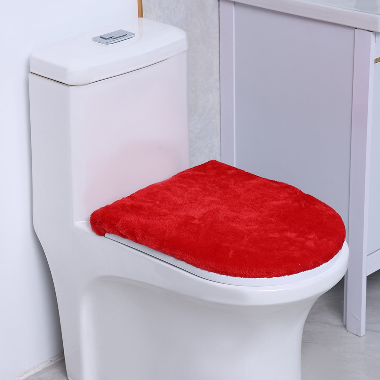 Toilet Lid Cover for Bathroom Velvet Soft Toilet Lid Seat Cover ...