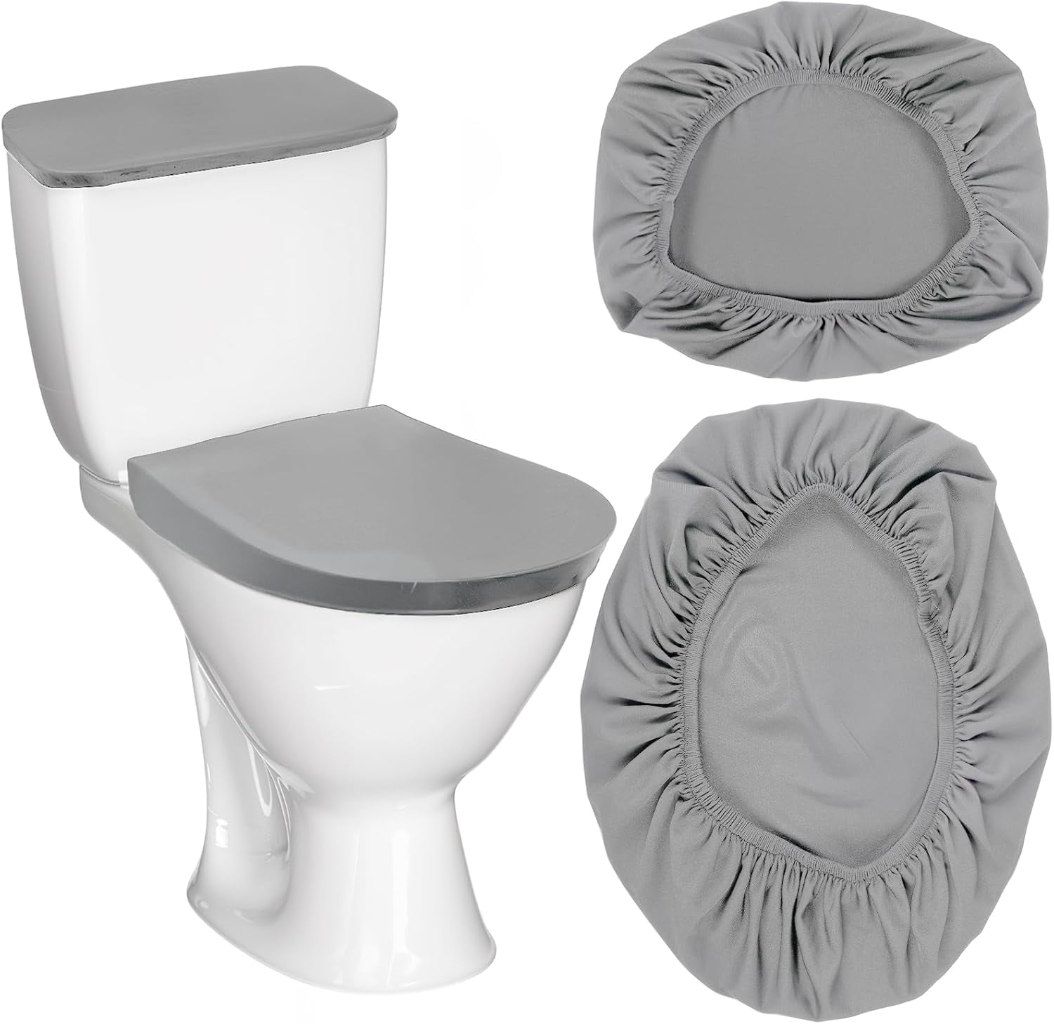 Toilet Lid Cover and Toilet Tank Cover,Grey Toilet Seat Cover with ...